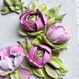 Peony 3d Painting Sculpture Painting Ranunculus Plaster Panno Impasto ...