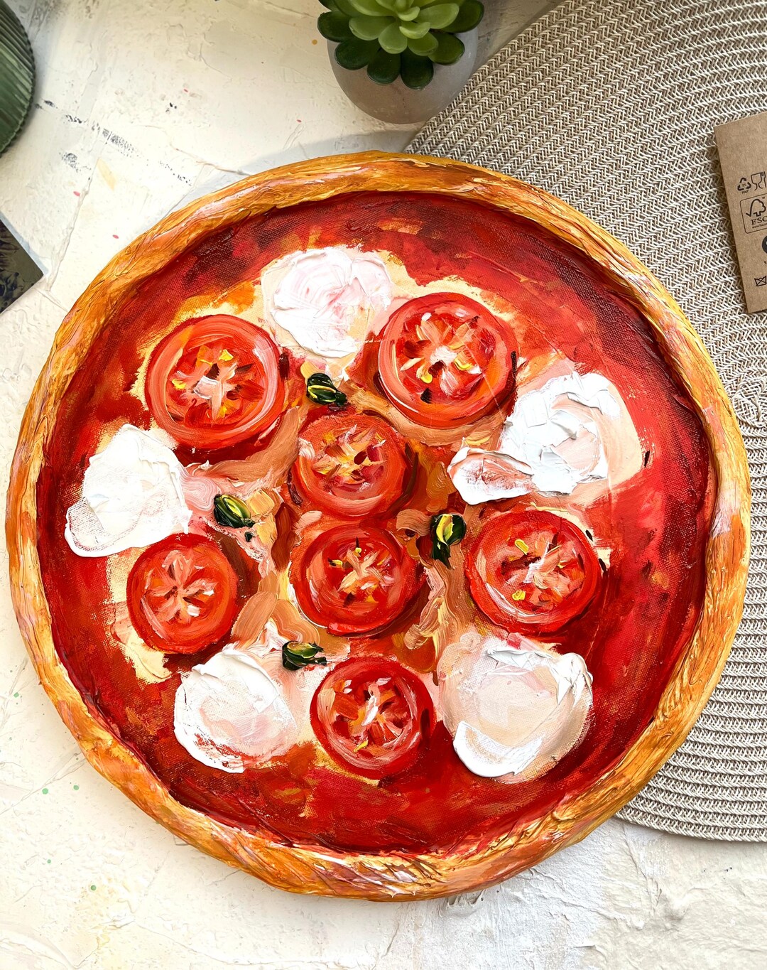Pizza Original Painting Original Food Painting Original Impasto Art 3d ...