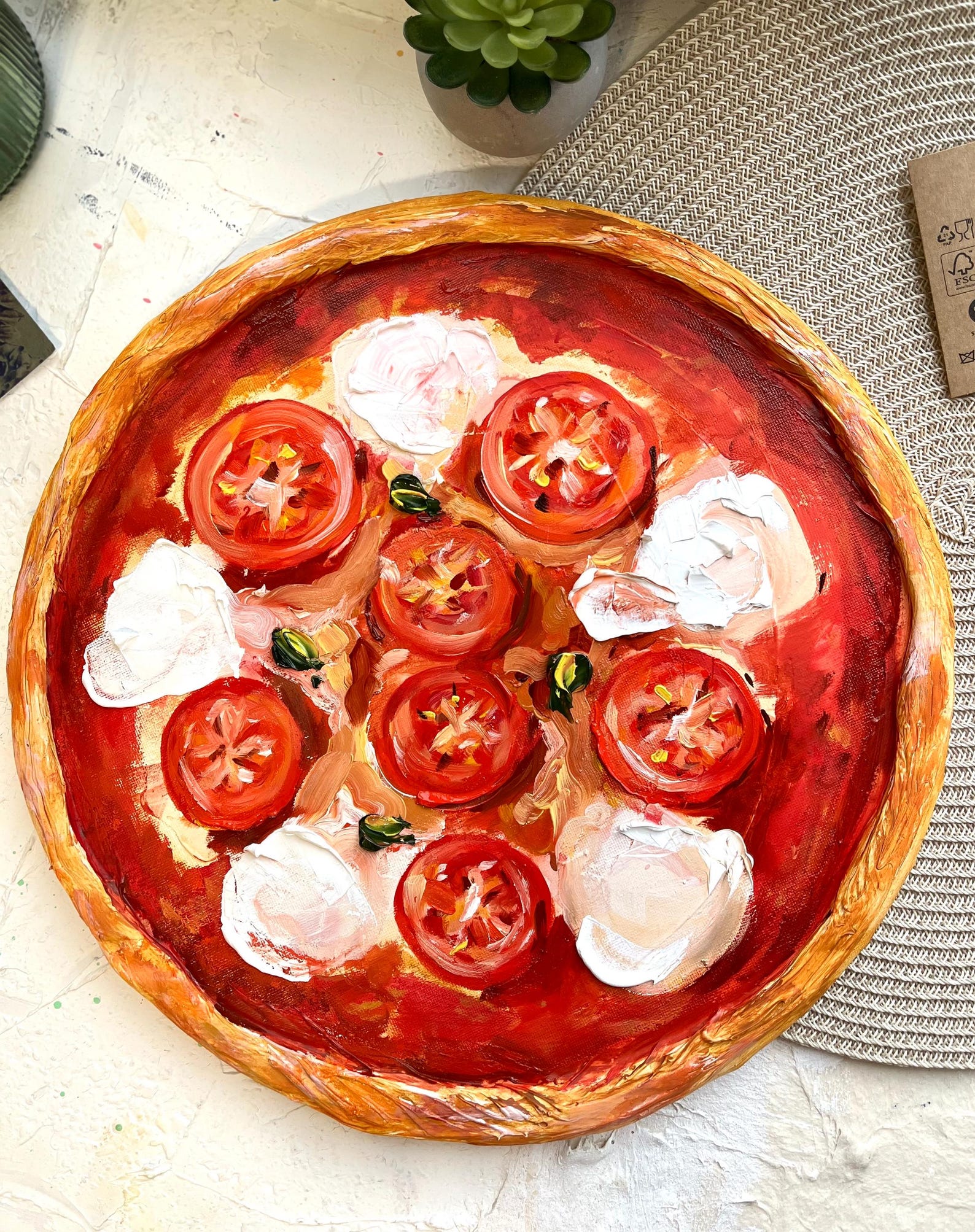 Pizza Original Painting Original Food Painting Original Impasto Art 3d ...