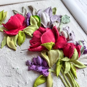 3d Rose Painting, 3D Flowers Made of Plaster, Original 3d Art, 3d ...