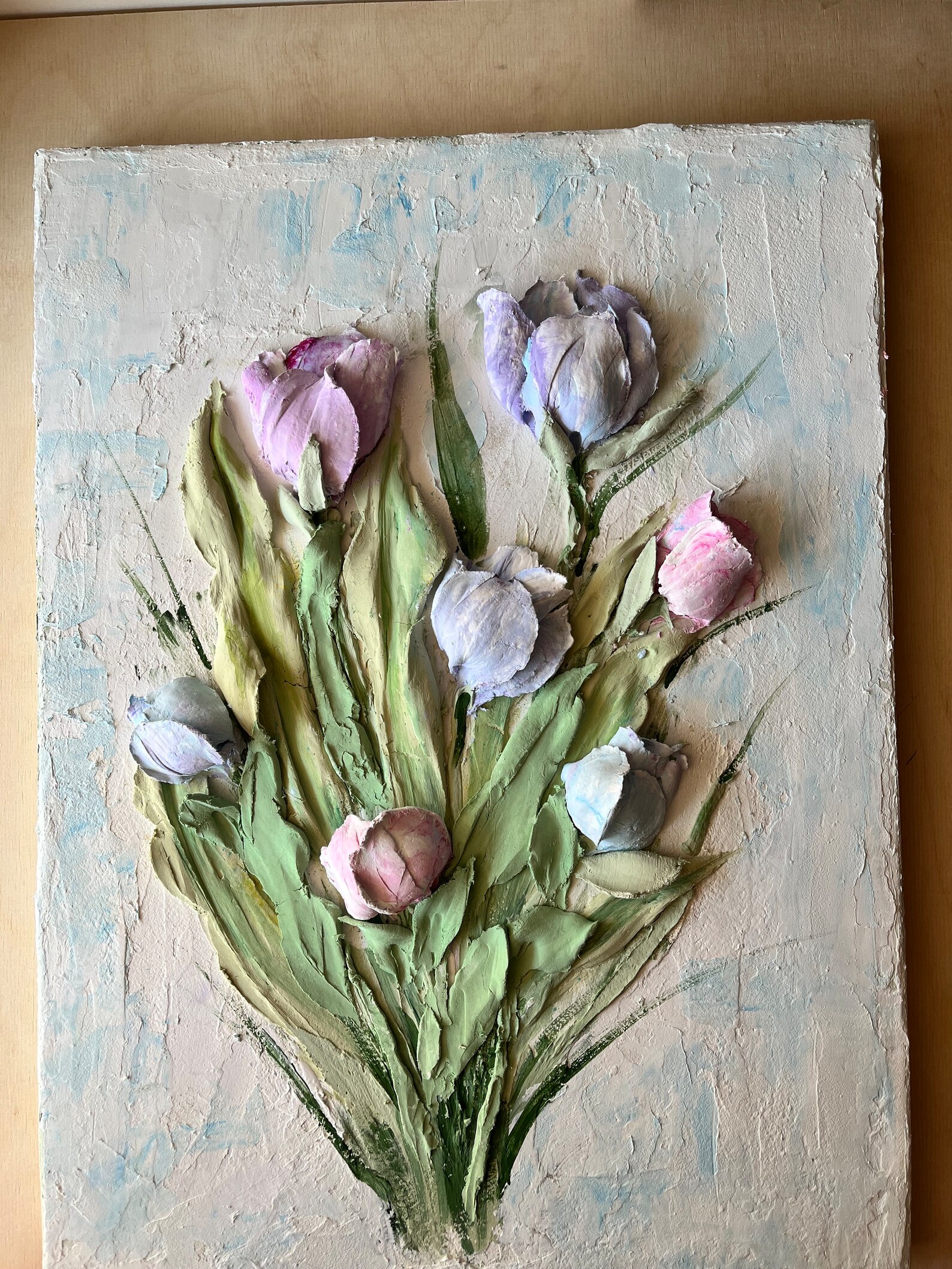 Tulip Sculpture Painting Plaster Pano Tulip 3D Pano Floral - Etsy