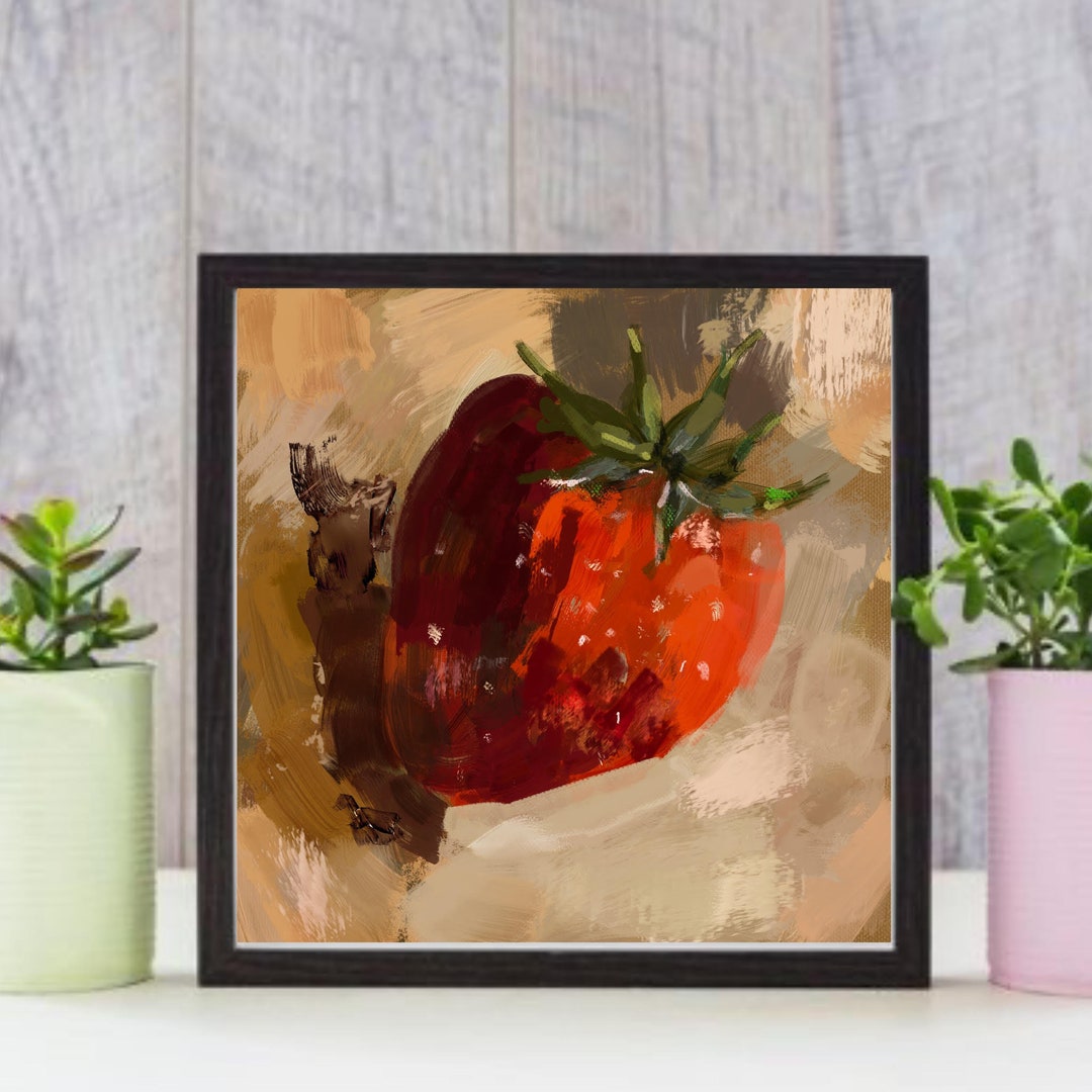 Strawberry Painting Original Strawberry Painting Fruit Oil Painting ...