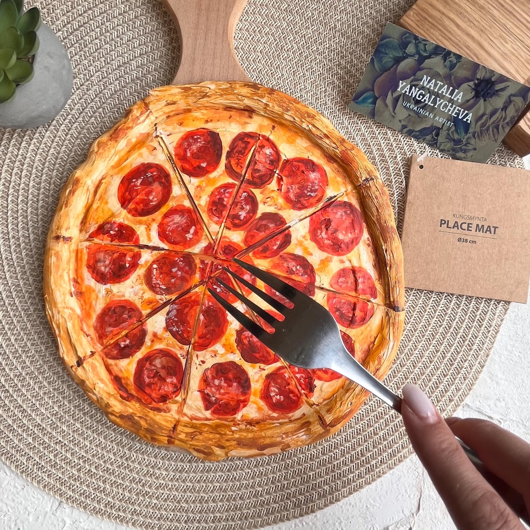 Pizza Pepperoni Original Painting Original Food Painting Fake Pizza ...
