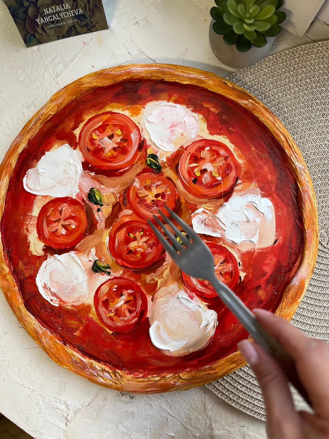 Pizza Original Painting Original Food Painting Original Impasto Art 3d ...