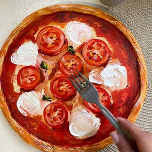 Pizza Original Painting Original Food Painting Original Impasto Art 3d ...