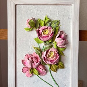 Peony 3d Painting Sculpture Painting Ranunculus Plaster Panno Impasto ...
