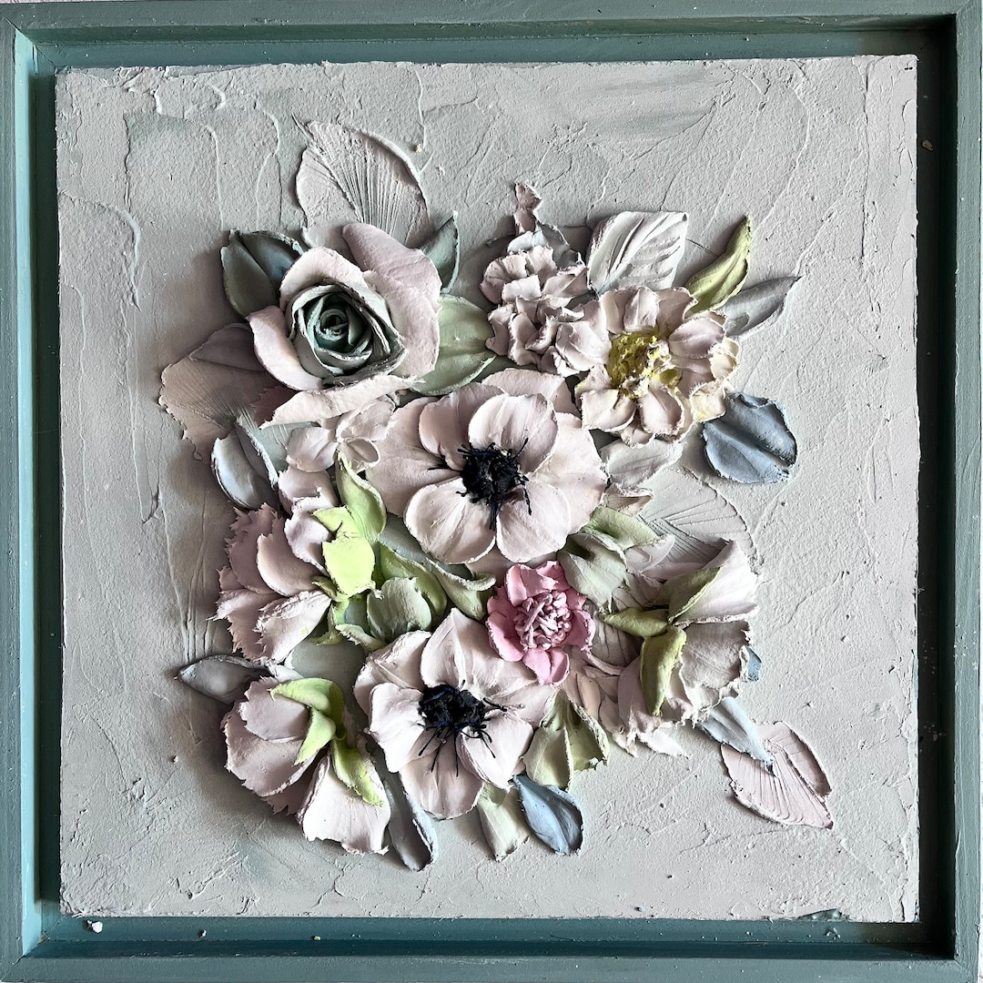 3d Wedding Plaster Bouquet, 3d Flower Wall Art, Wedding Bouquet From ...