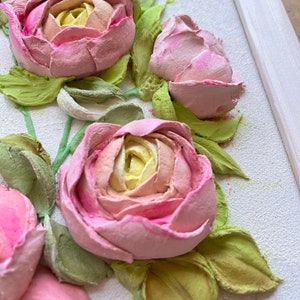 Peony 3d Painting Sculpture Painting Ranunculus Plaster Panno Impasto ...