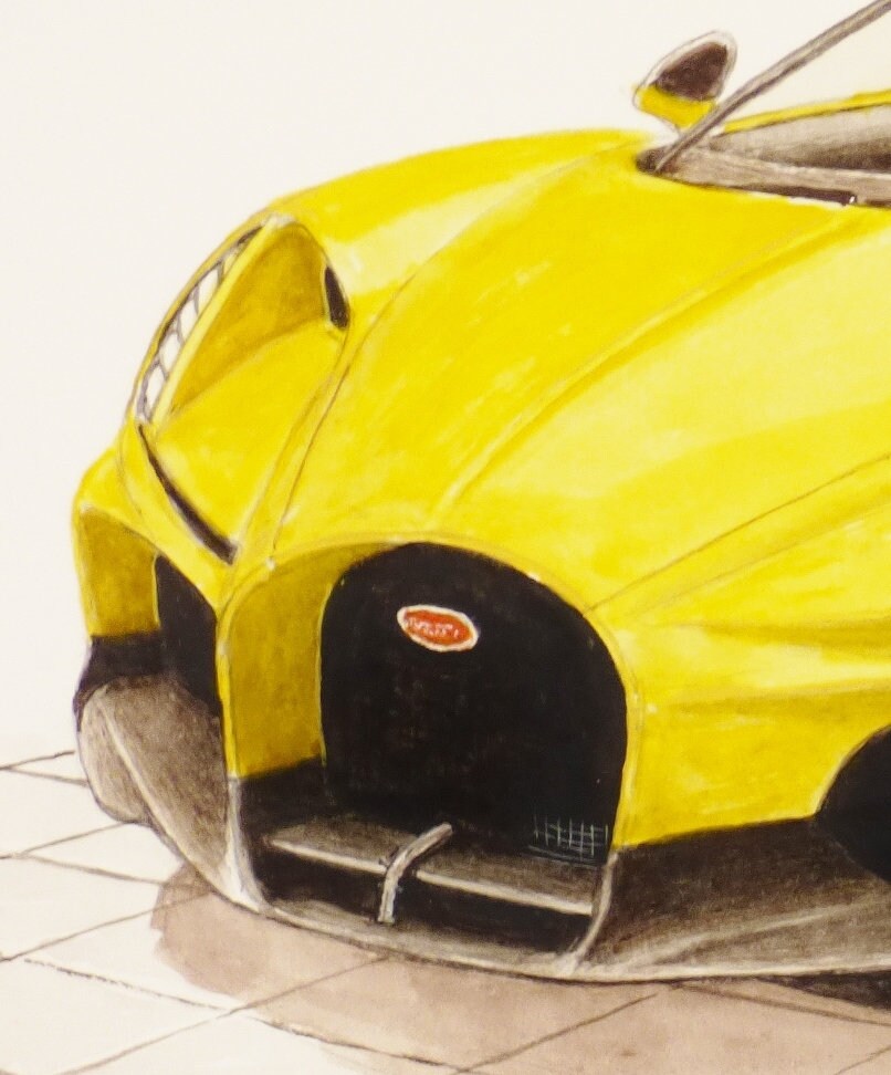 Bugatti W16 Mistral (2021), Original Painting Watercolour on Paper - Etsy