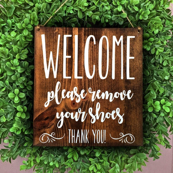 No Shoes Inside Sign - Etsy