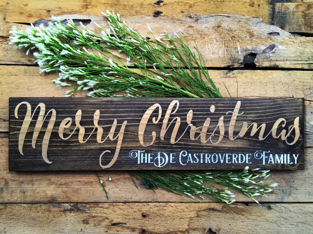 Christmas Sign, Personalized Christmas Sign, Merry Christmas Wood Sign ...