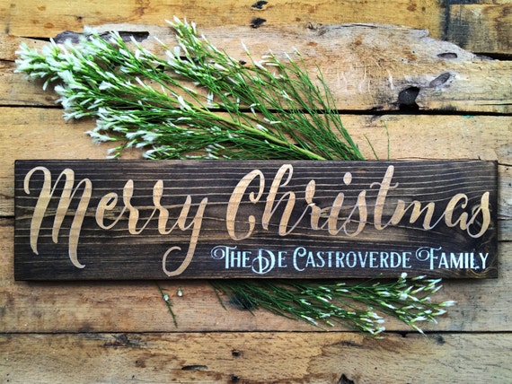 Christmas Sign Personalized Christmas Sign Merry Christmas | Etsy