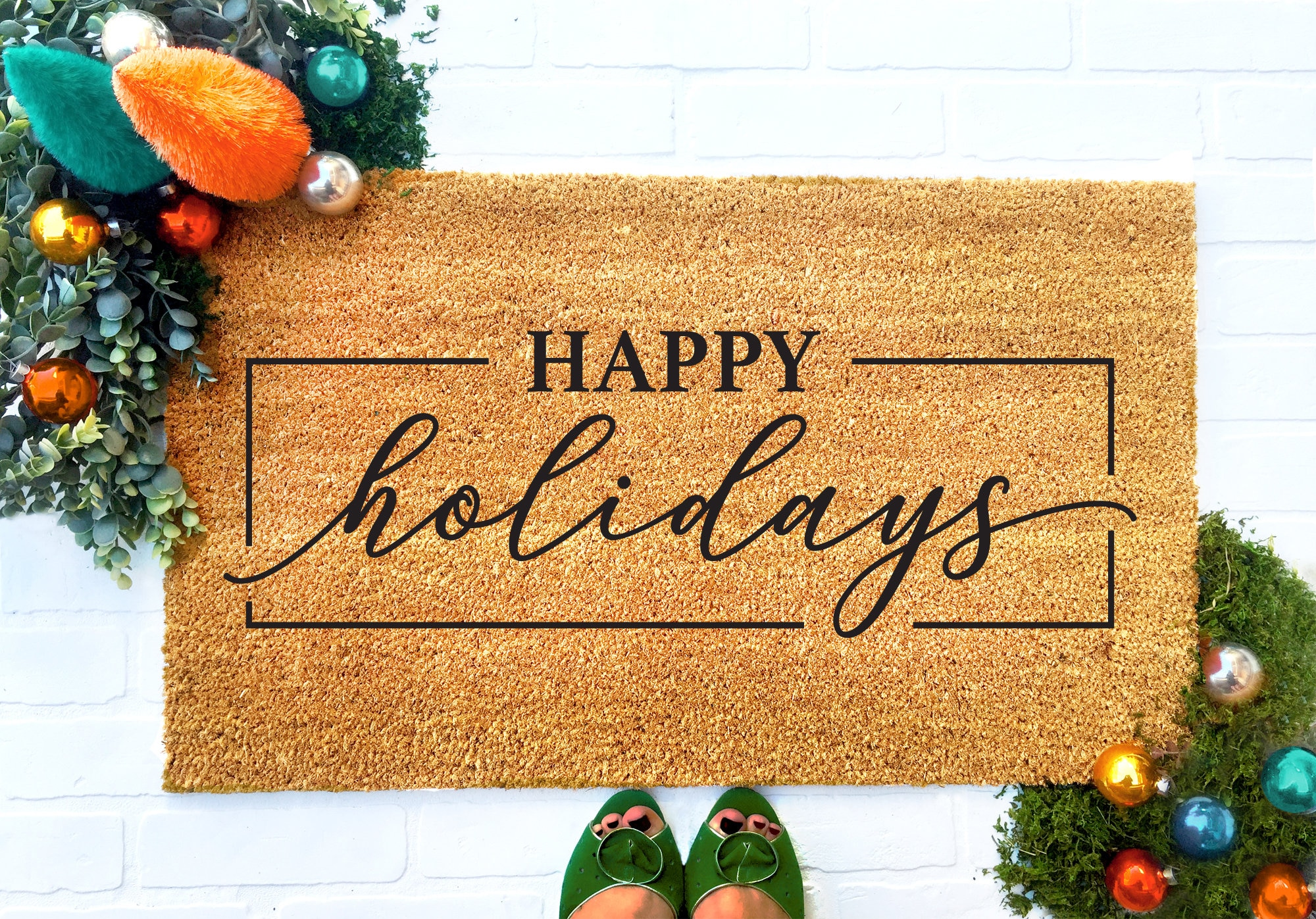 Happy Holidays Doormat Holiday Doormat Merry Christmas - Etsy