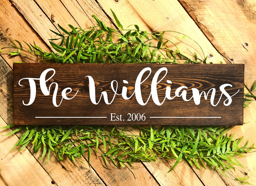 Family Name Established Sign, Last Name Sign, Custom Name Sign ...