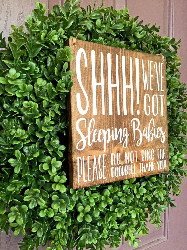 Baby Sleeping Sign Baby Sleeping Door Sign Naptime Door | Etsy