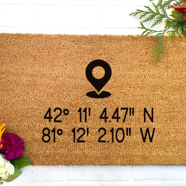 Latitude and Longitude Doormat - Etsy