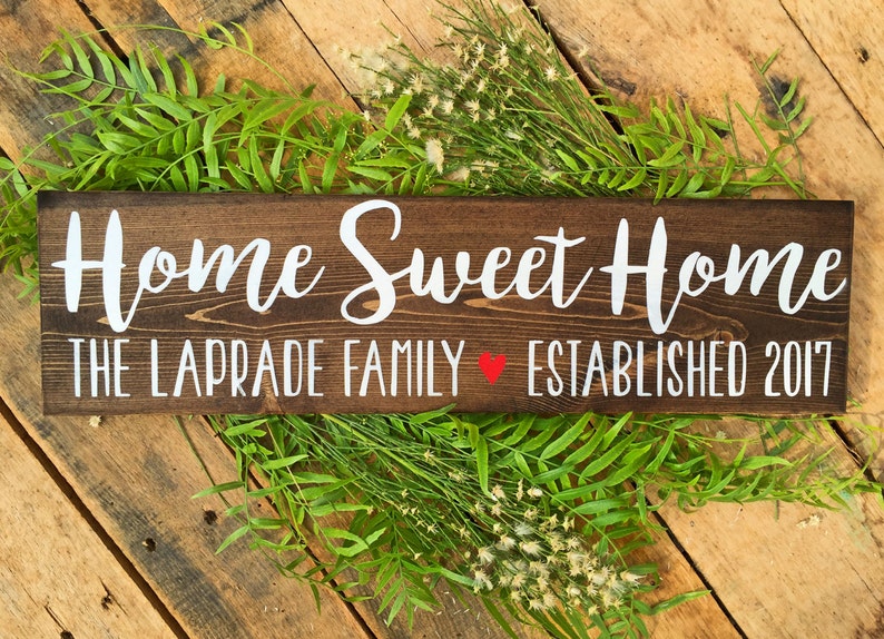 Home Sweet Home Sign, Family Name Signs, Custom Name Sign, Personalized ...