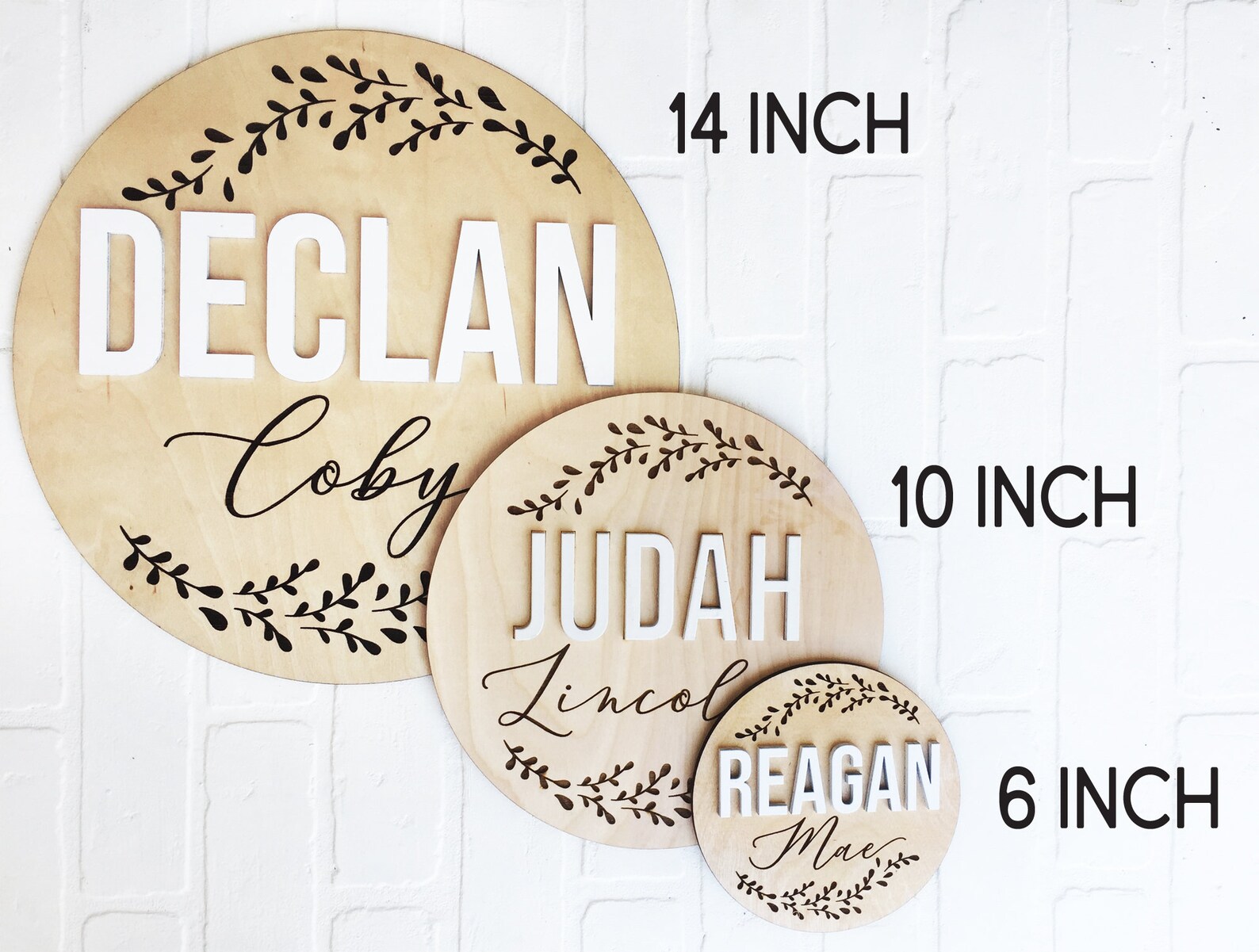 Round Baby Name Sign Birth Announcement Sign Nursery Sign - Etsy