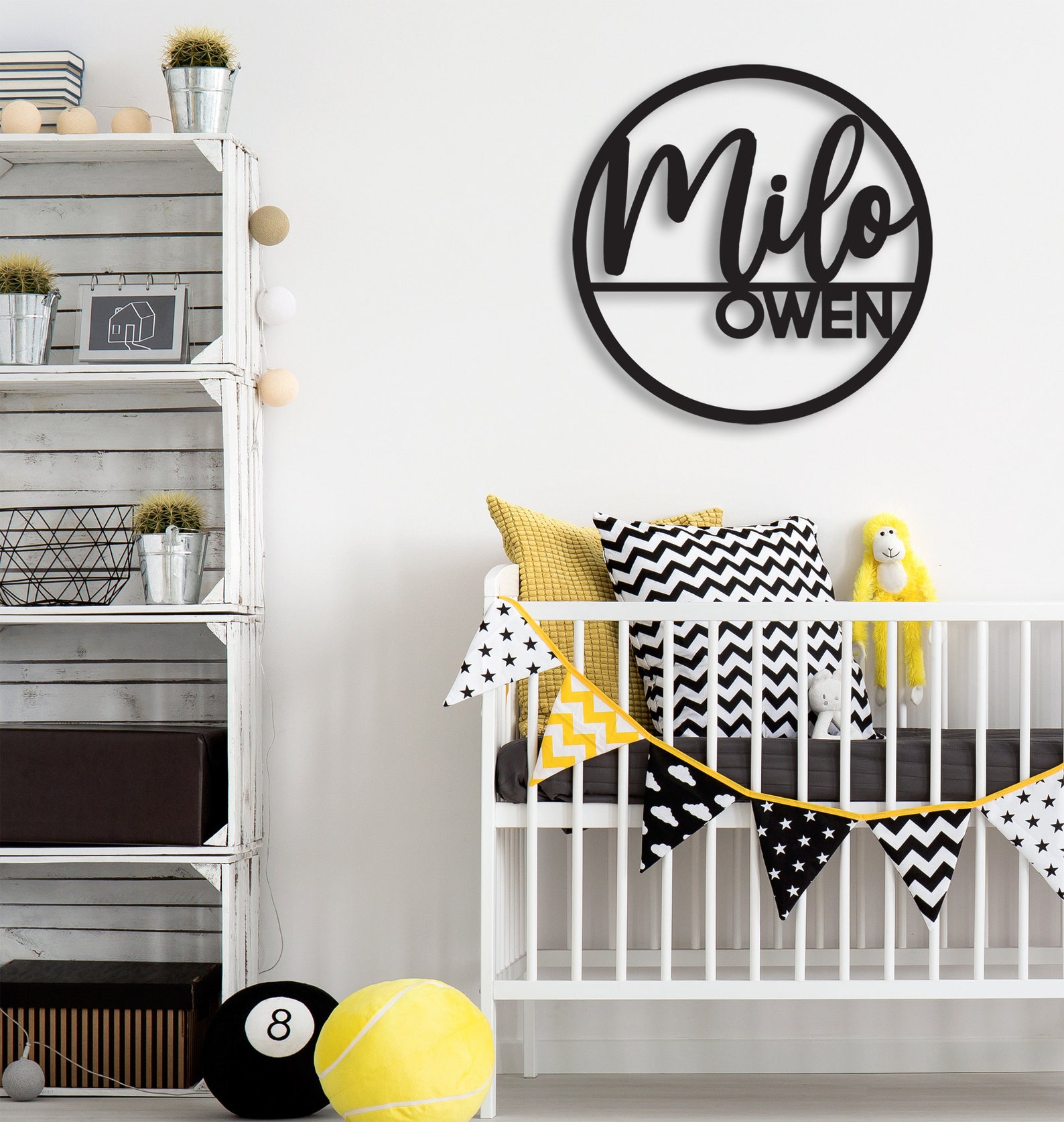 Round Baby Name Sign, Custom Baby Name Sign, Nursery Sign, Nursery ...