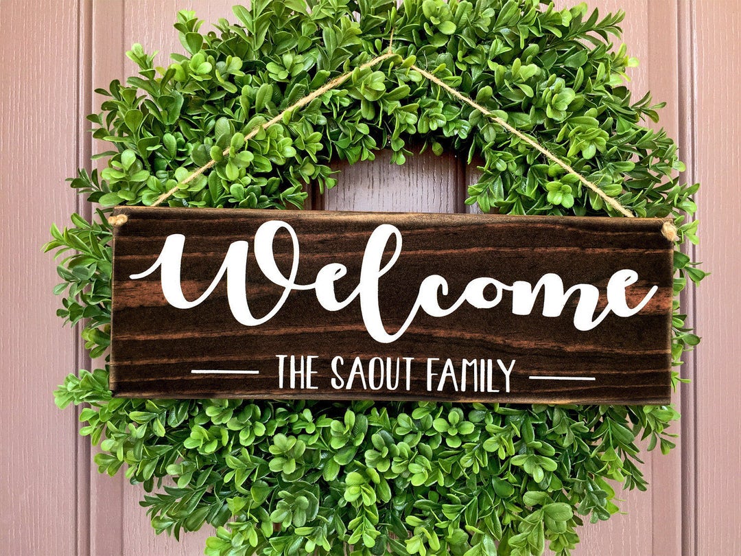 Welcome Sign, Welcome Door Sign, Wedding Gift Door Sign, Personalized ...