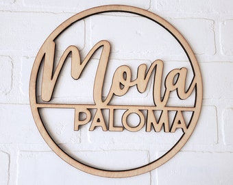 Round Baby Name Sign, Custom Baby Name Sign, Nursery Sign, Nursery ...
