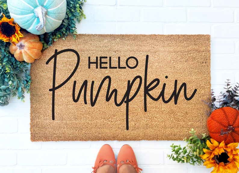 Hello Pumpkin Doormat Hey There Pumpkin Hi Pumpkin Door Mat - Etsy