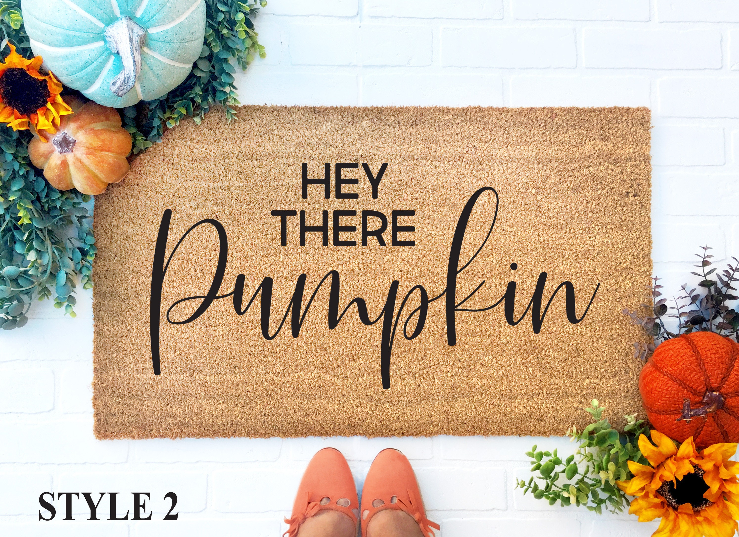 Hey There Pumpkin Doormat Hello Pumpkin Hi Pumpkin Door Mat - Etsy