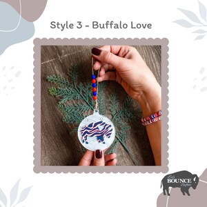 Buffalo Zubaz Ornament Set 3 Inch Clear Acrylic Ornament Buffalo Bills ...