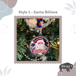 Buffalo Zubaz Ornament Set 3 Inch Clear Acrylic Ornament Buffalo Bills ...