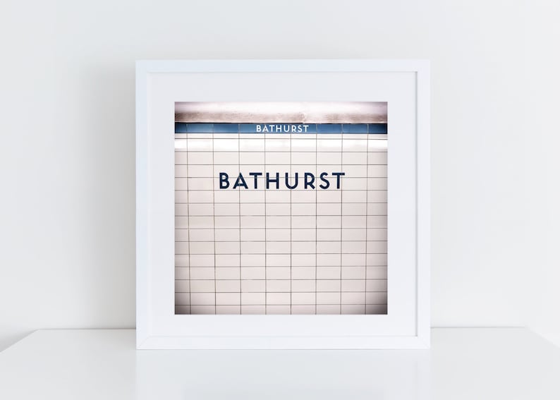 Toronto Subway Station Sign Print - Bathurst Station Retro Square ...