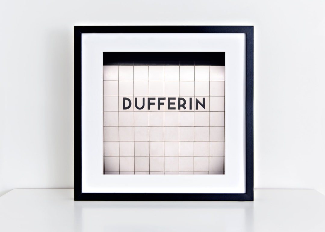 Toronto Dufferin Subway Sign Print - Square Retro Wall Art Print - Made ...