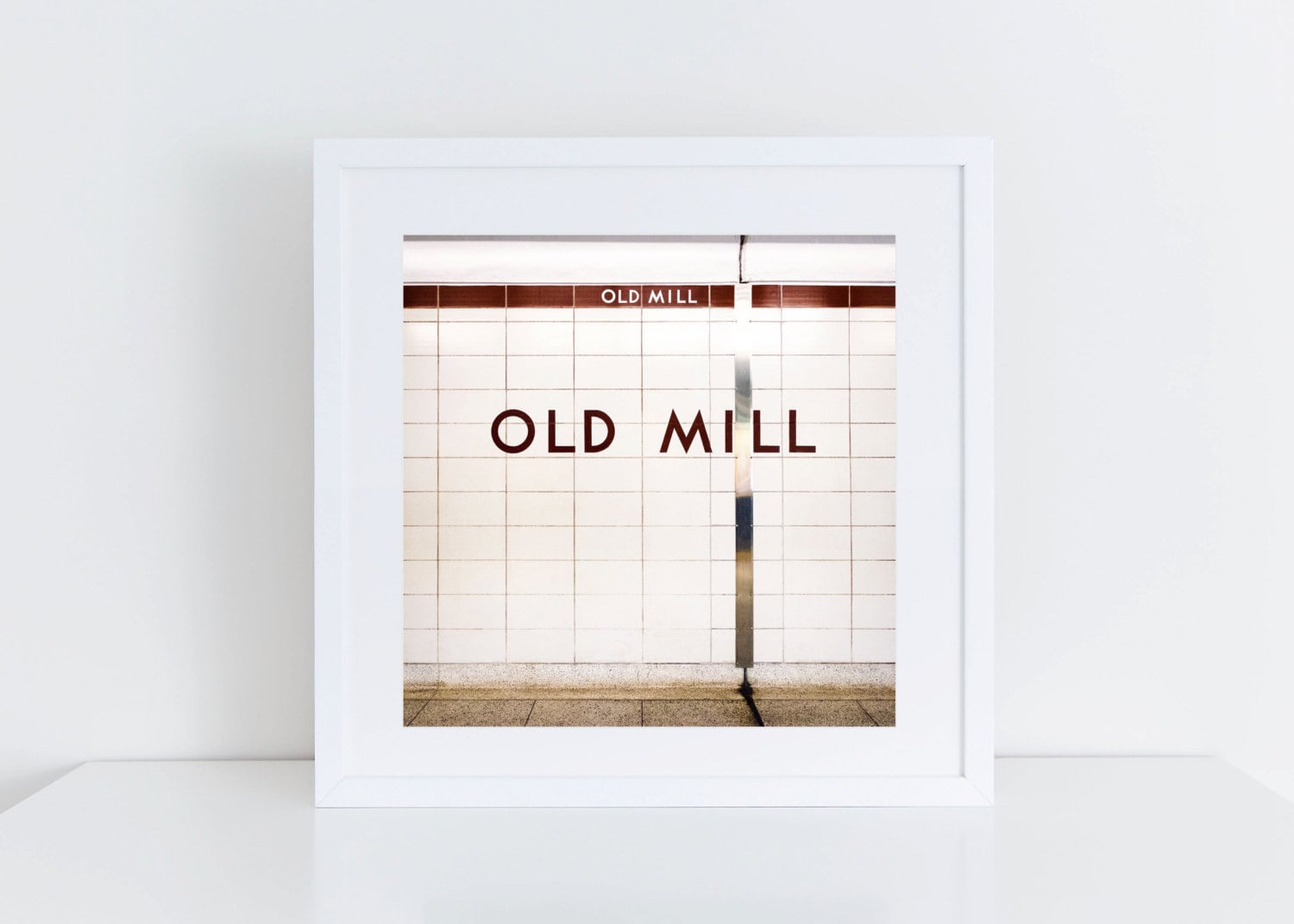 Toronto Subway Station Sign Art - Old Mill Station Retro Square Wall ...
