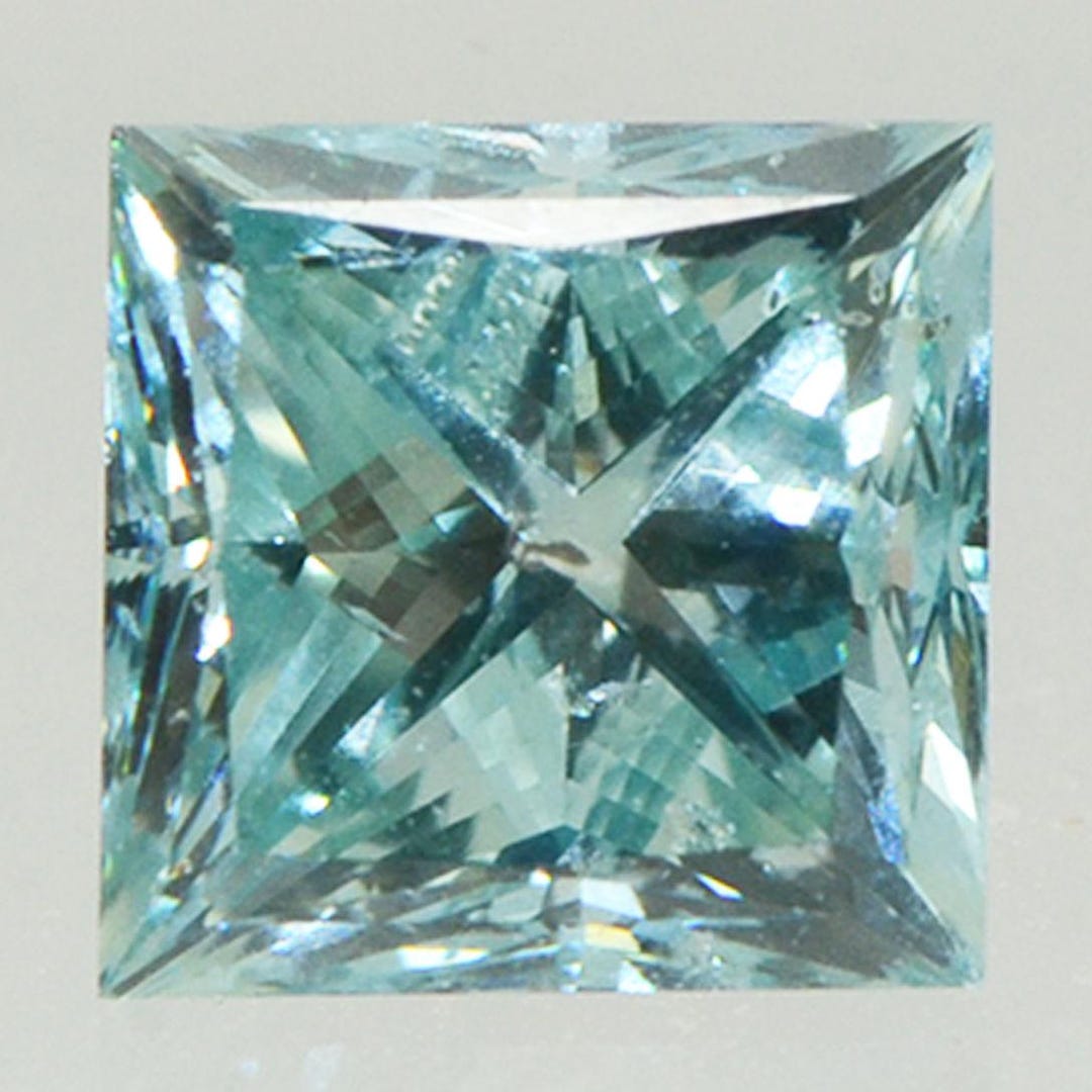 Loose Princess Cut Diamond Fancy Blue Color 0.92 Carat VS2 - Etsy