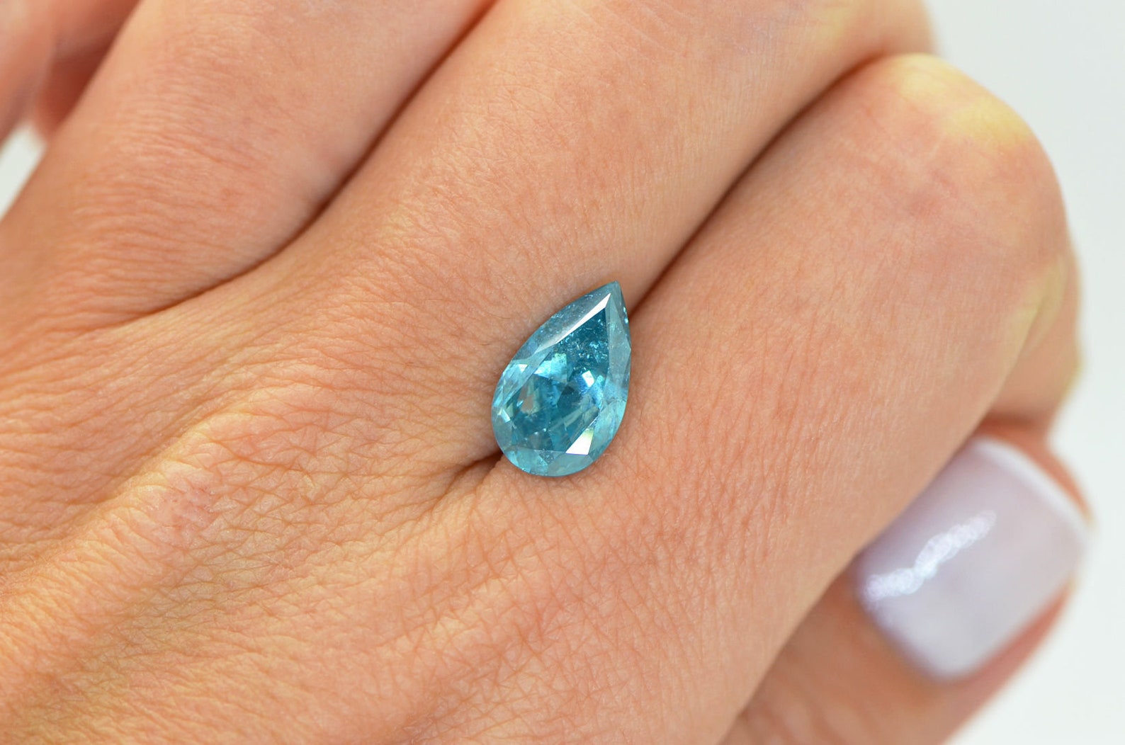 Loose Fancy Blue Pear Shape Diamond 3.12 ct | Etsy