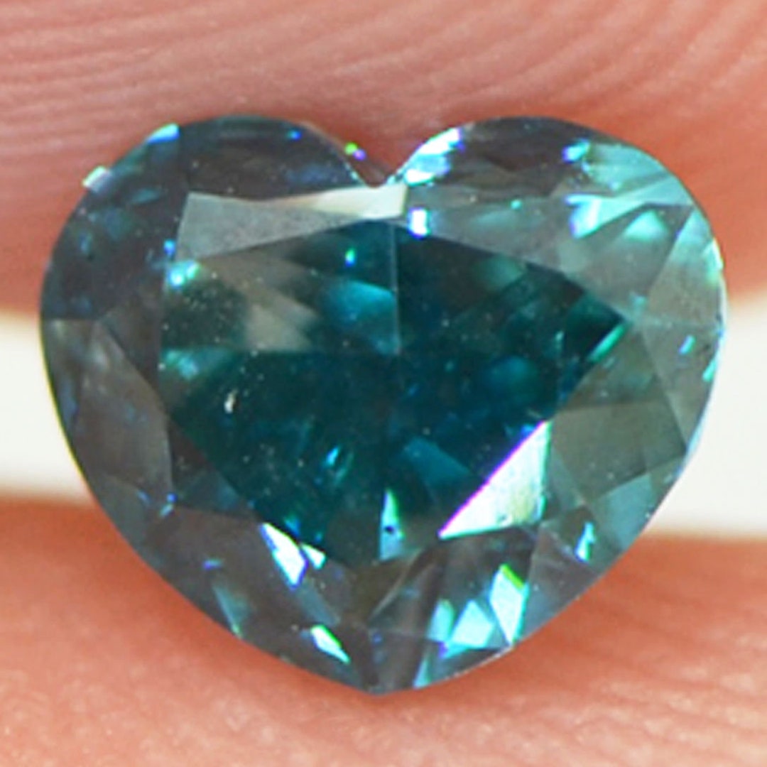 Heart Diamond Fancy Blue Color 0.56 Carat VVS2 - Etsy