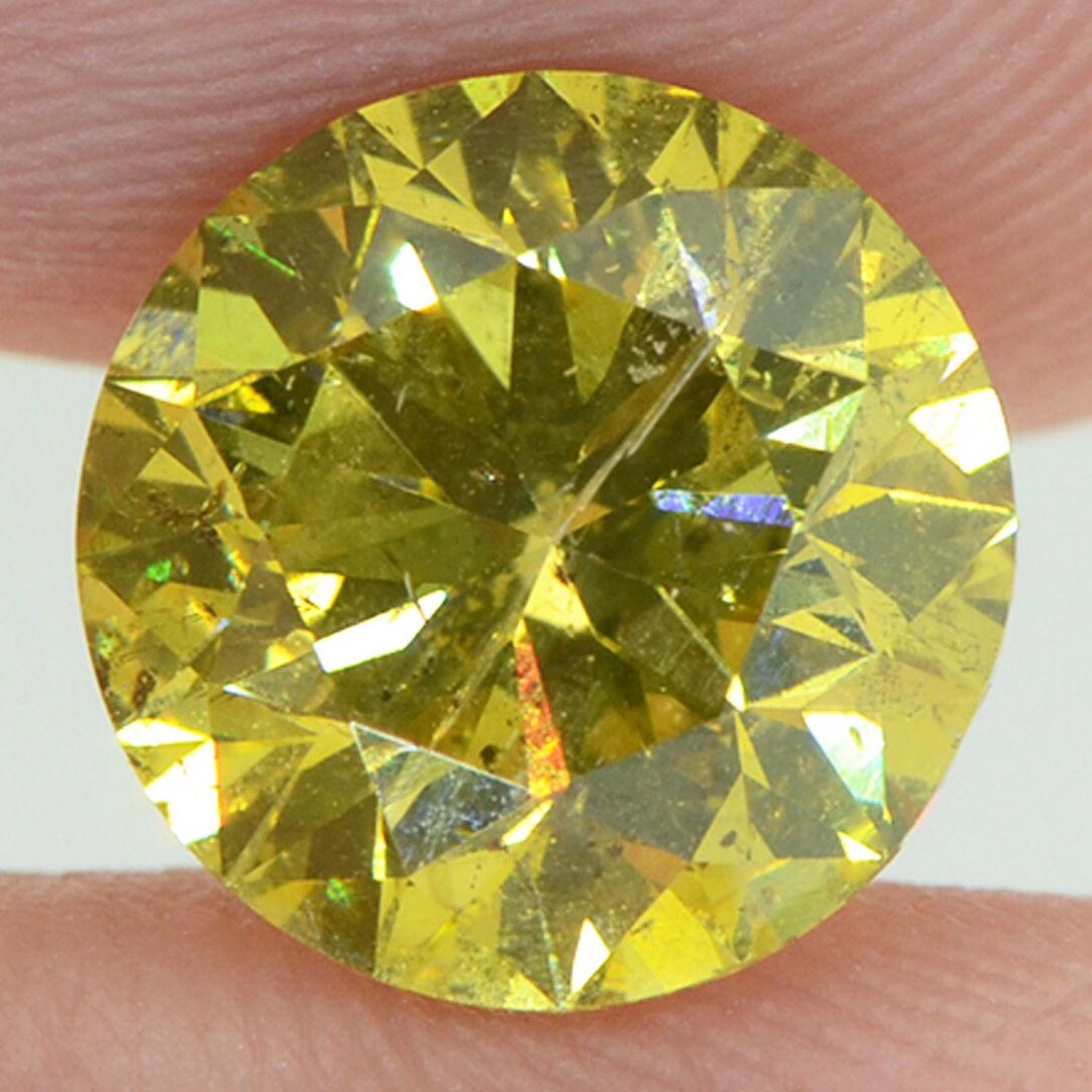 Fancy Yellow Round Cut Diamond 2.55 Carat SI2 - Etsy