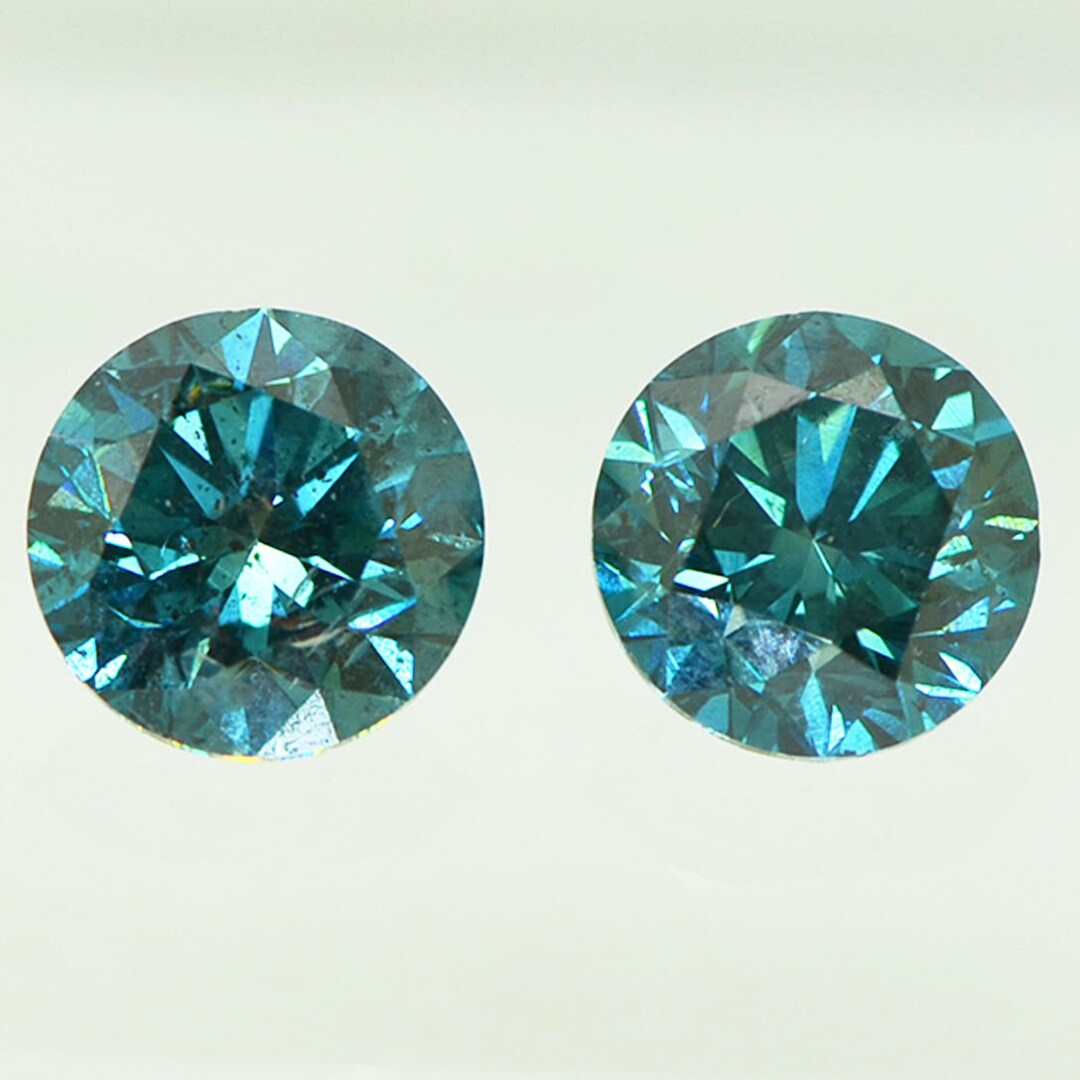 Round Shape Diamond Pair Fancy Blue Color VS2/SI1 4.12 TCW - Etsy