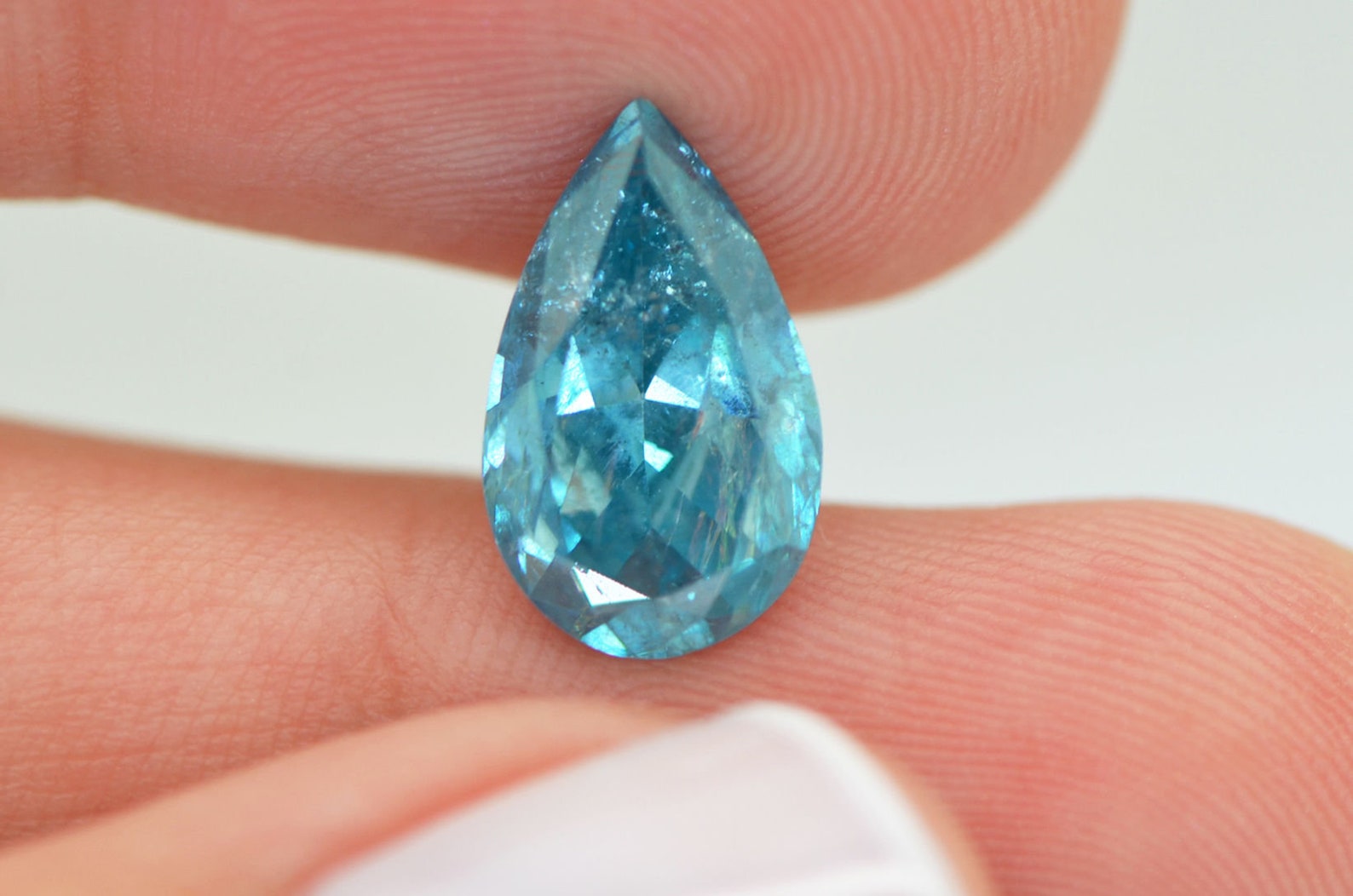 Loose Fancy Blue Pear Shape Diamond 3.12 ct | Etsy