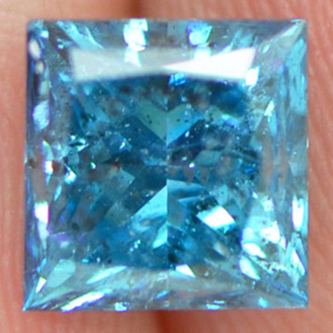 Princess Cut Diamond Fancy Blue Color 2.00 Carat SI3 - Etsy