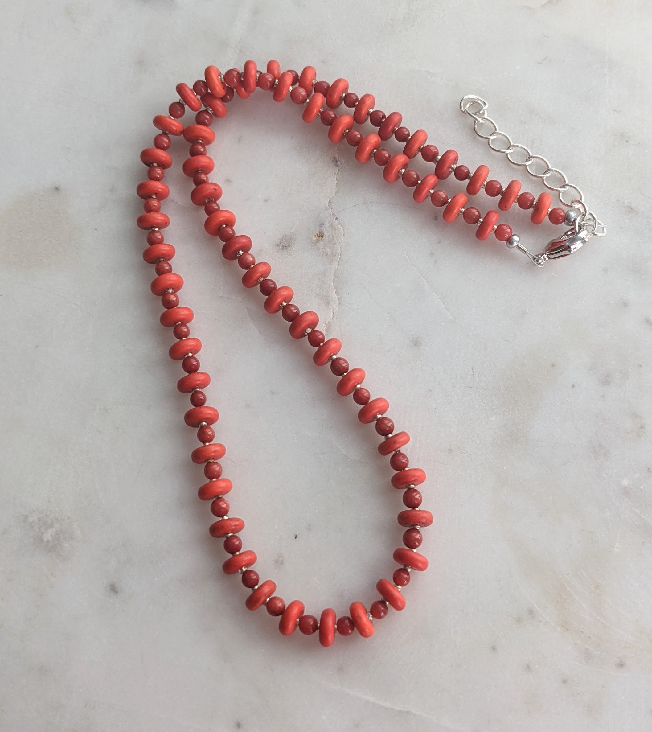 Bamboo Coral Necklace Gemstone Red Coral Necklace Minimalist - Etsy