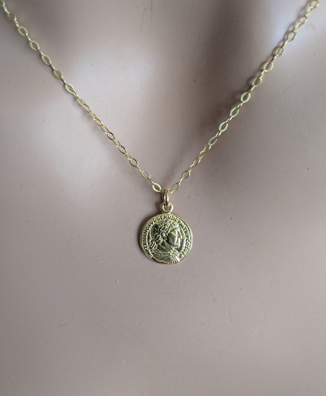 Ancient Greek Medallion Coin Gold Filled Necklaces, Minimalistic ...