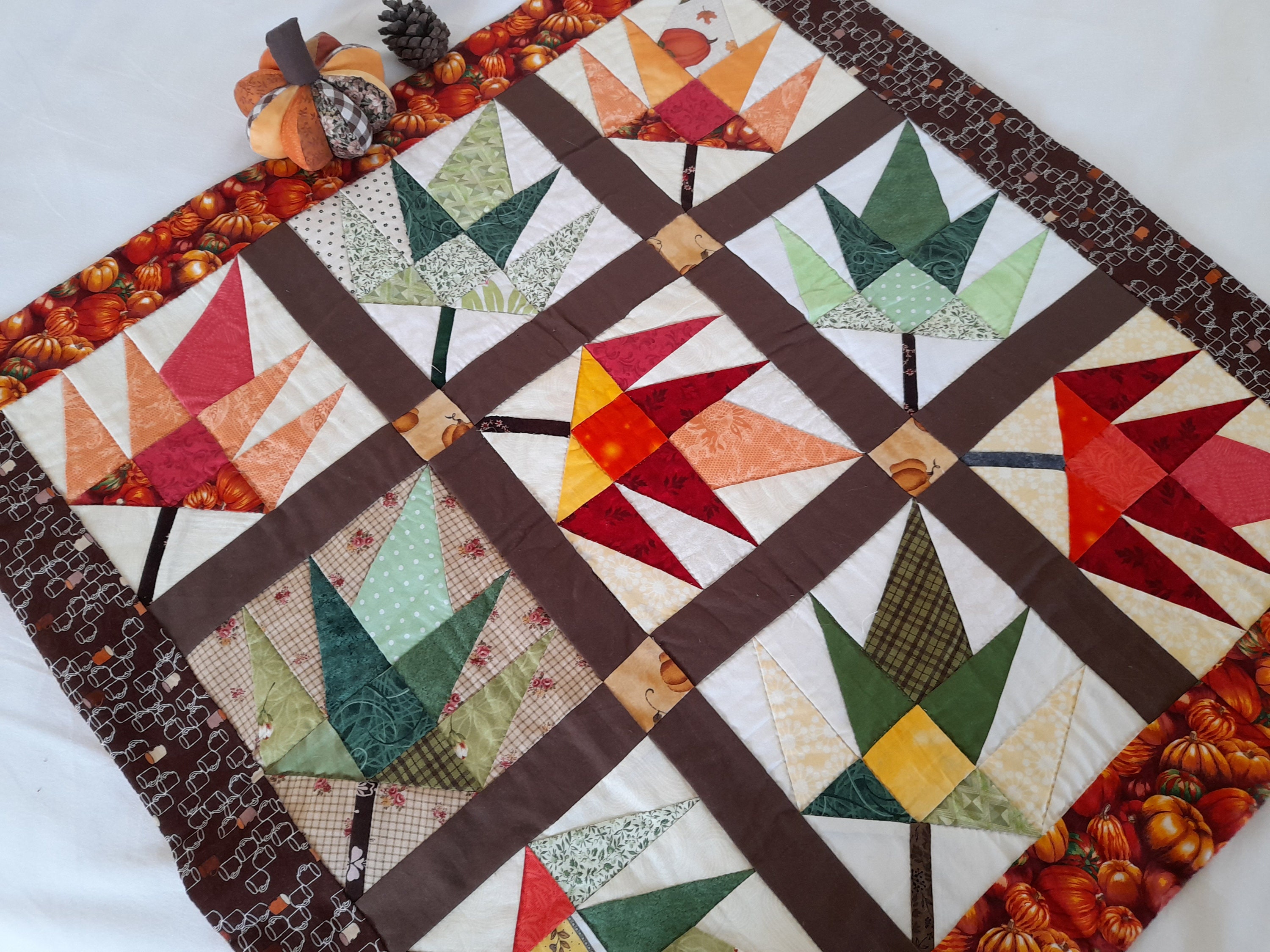 Patchwork Centerpiece Maple Leaf/ Maple Leaf Autumn Quilt/table Topper Patchwork Maple Leaf ...
