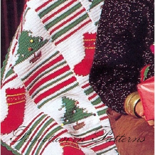 Christmas Tree Afghan Crochet Pattern Holiday Blanket - Etsy