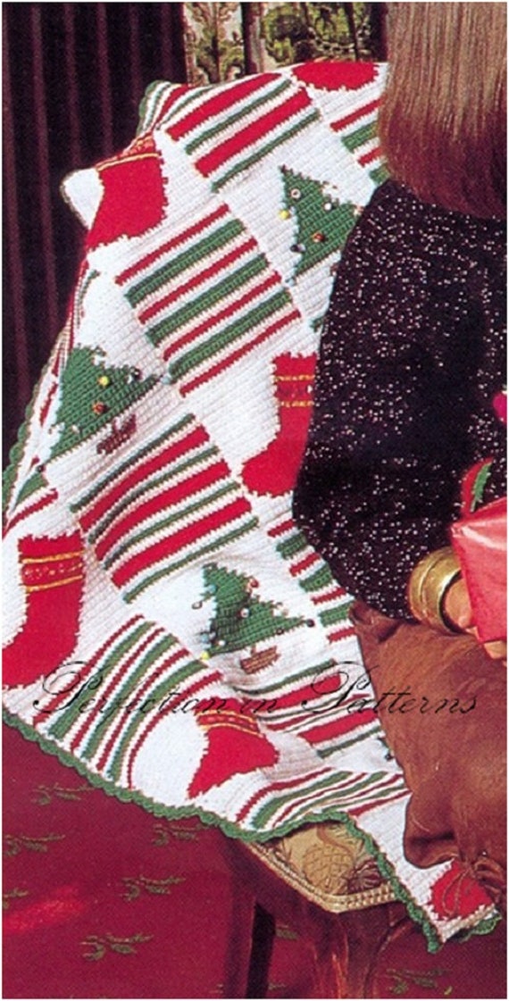 Christmas Afghan DK Crochet Pattern 10205 PDF | Etsy