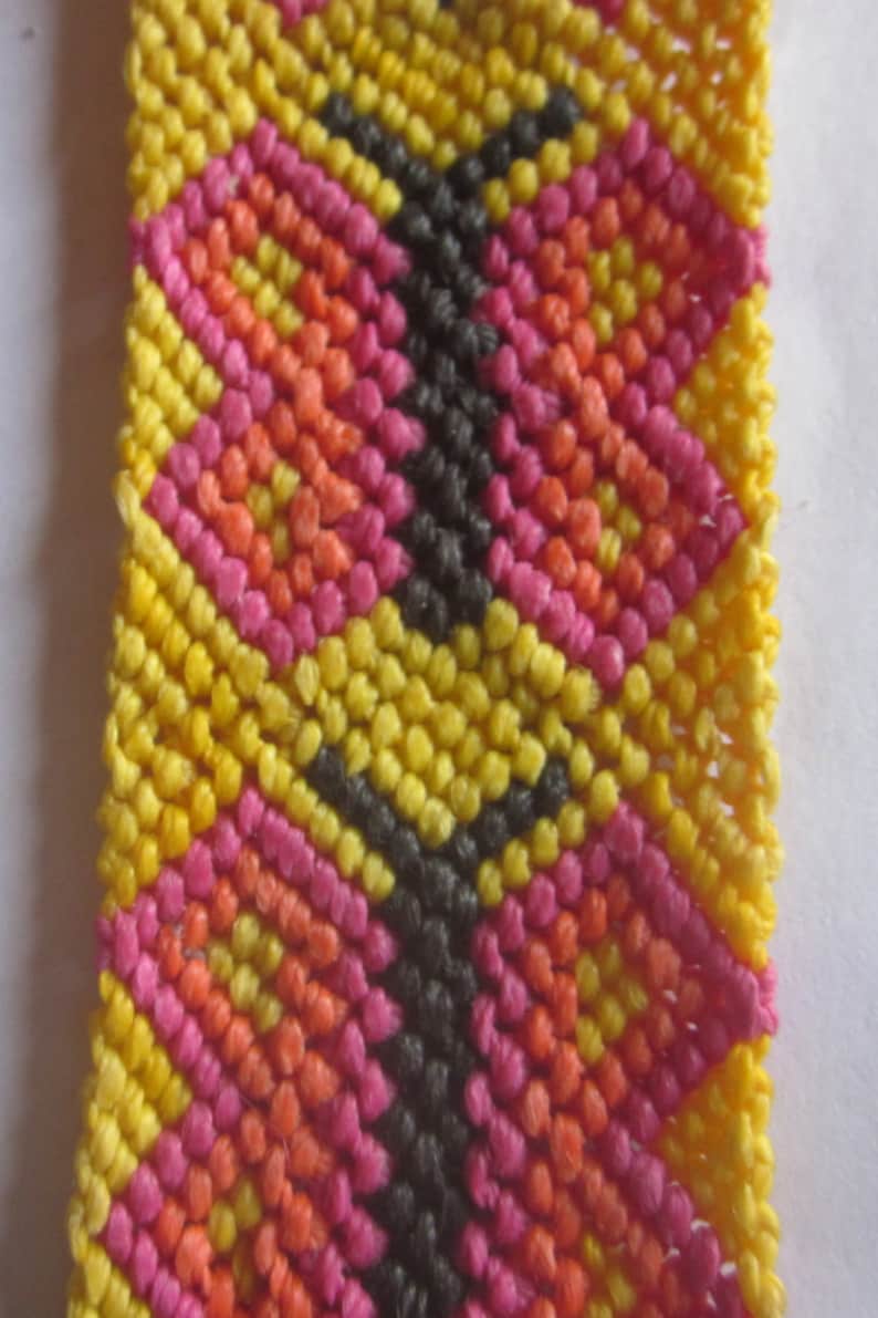 Butterfly Woven Friendship Bracelet - Yellow, Pink & Orange - Etsy