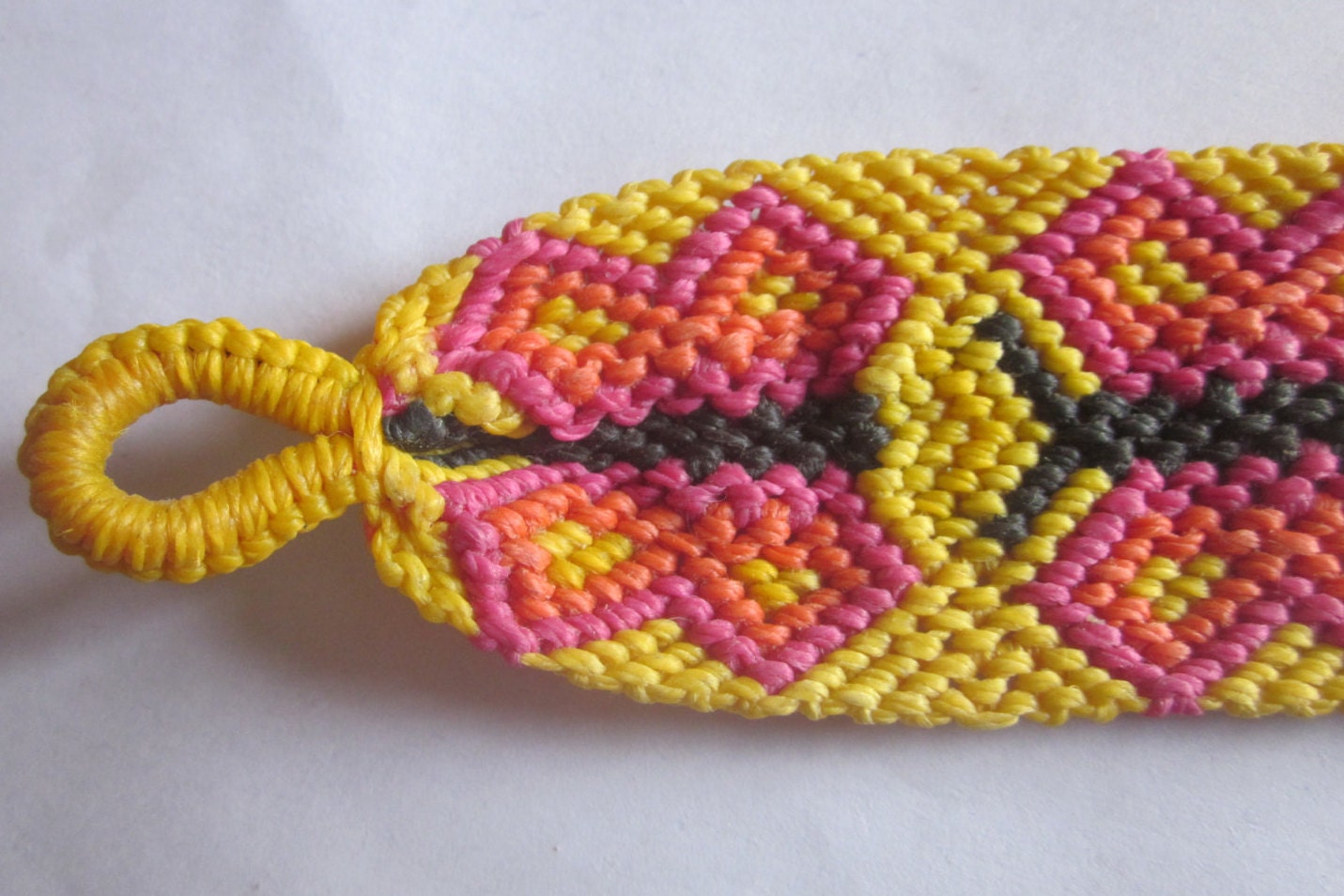 Butterfly Woven Friendship Bracelet - Yellow, Pink & Orange - Etsy