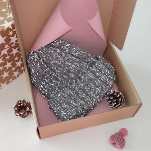 Unisex Adult Reflective Hat Grey Hand Knitting Gift Box - Etsy