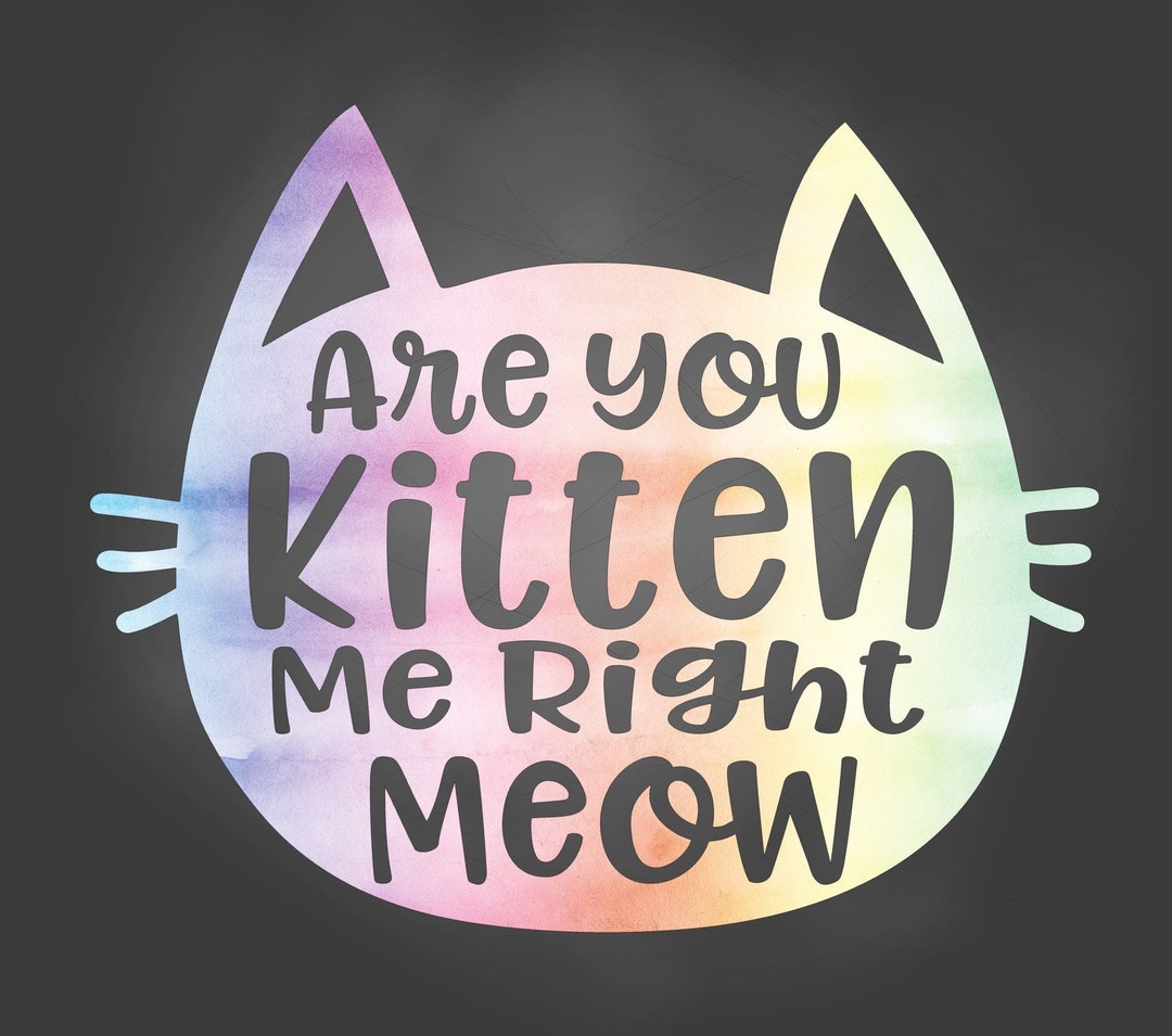 Are You Kitten Me Right Meow SVG & PNG Digital Files - Etsy