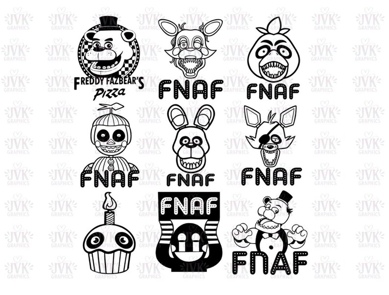 FNAF Character Bundle | SVG & PNG | Five Nights at Freddy’s Digital ...