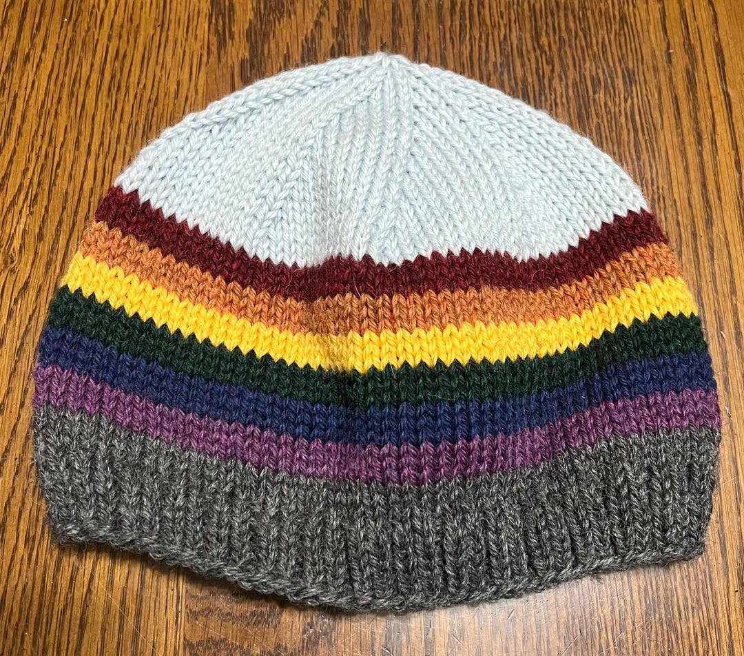 Rainbow Wool Hat - Etsy